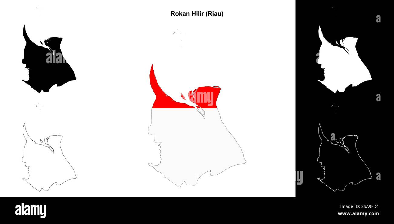 Rokan Hilir blank outline map set Stock Vector Image & Art - Alamy