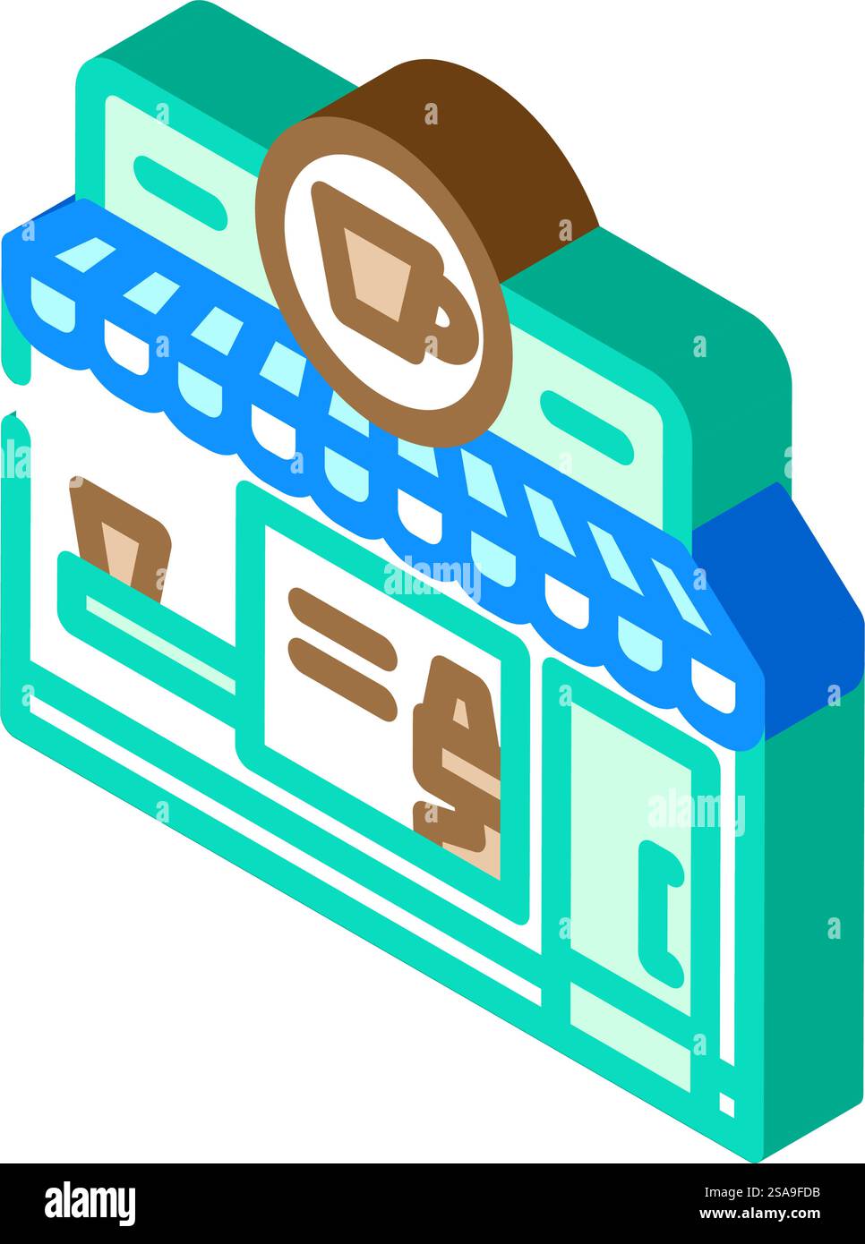 espresso bar street cafe isometric icon vector. espresso bar street ...