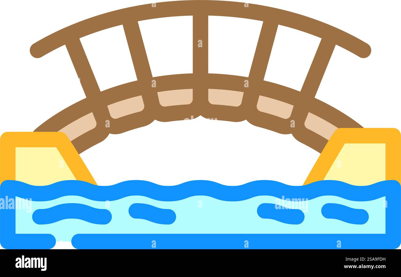 wooden bridge color icon vector. wooden bridge sign. isolated symbol ...