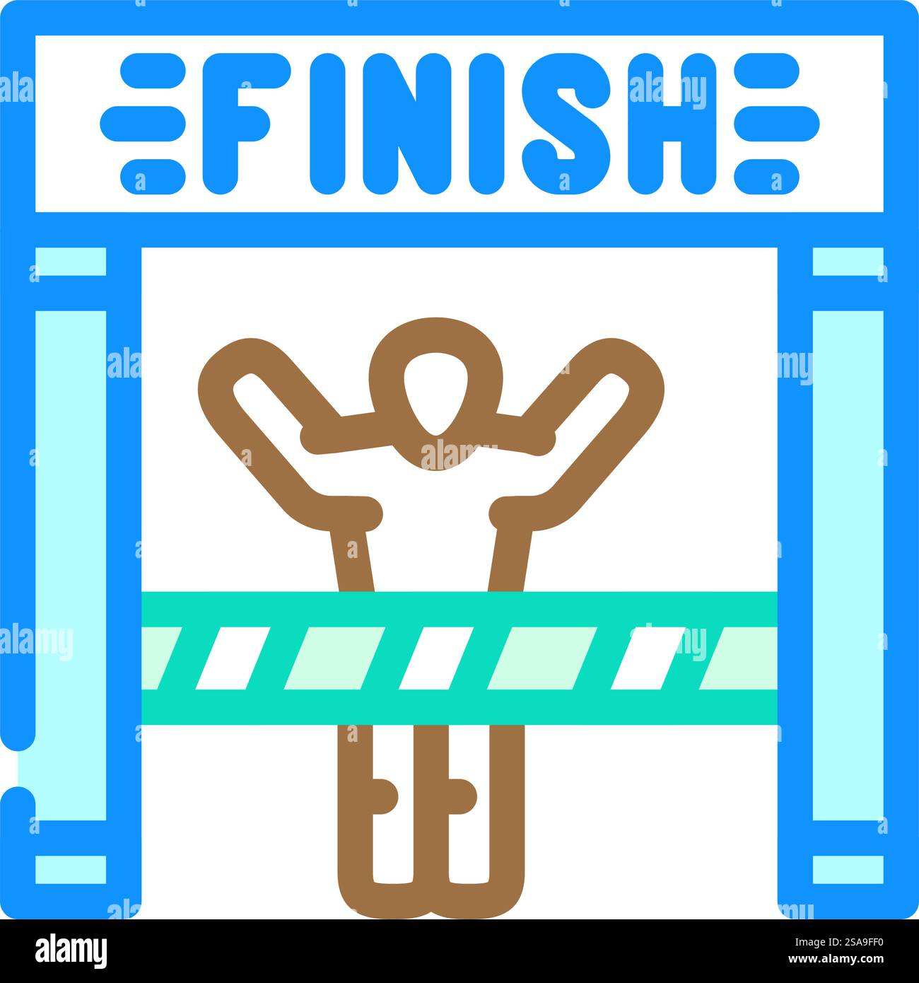 marathon finish line progress color icon vector. marathon finish line ...