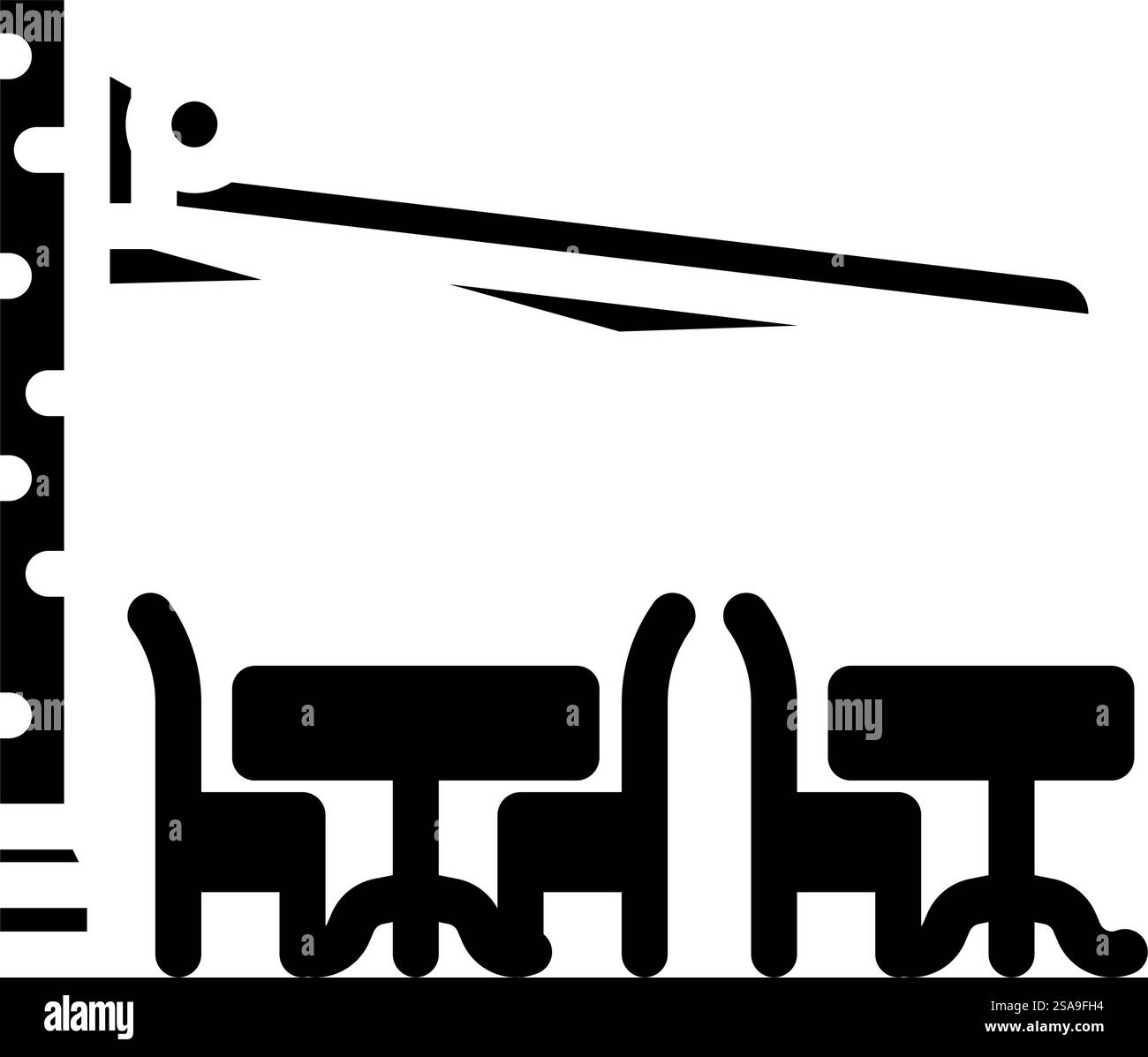 outdoor seating street cafe glyph icon vector. outdoor seating street ...