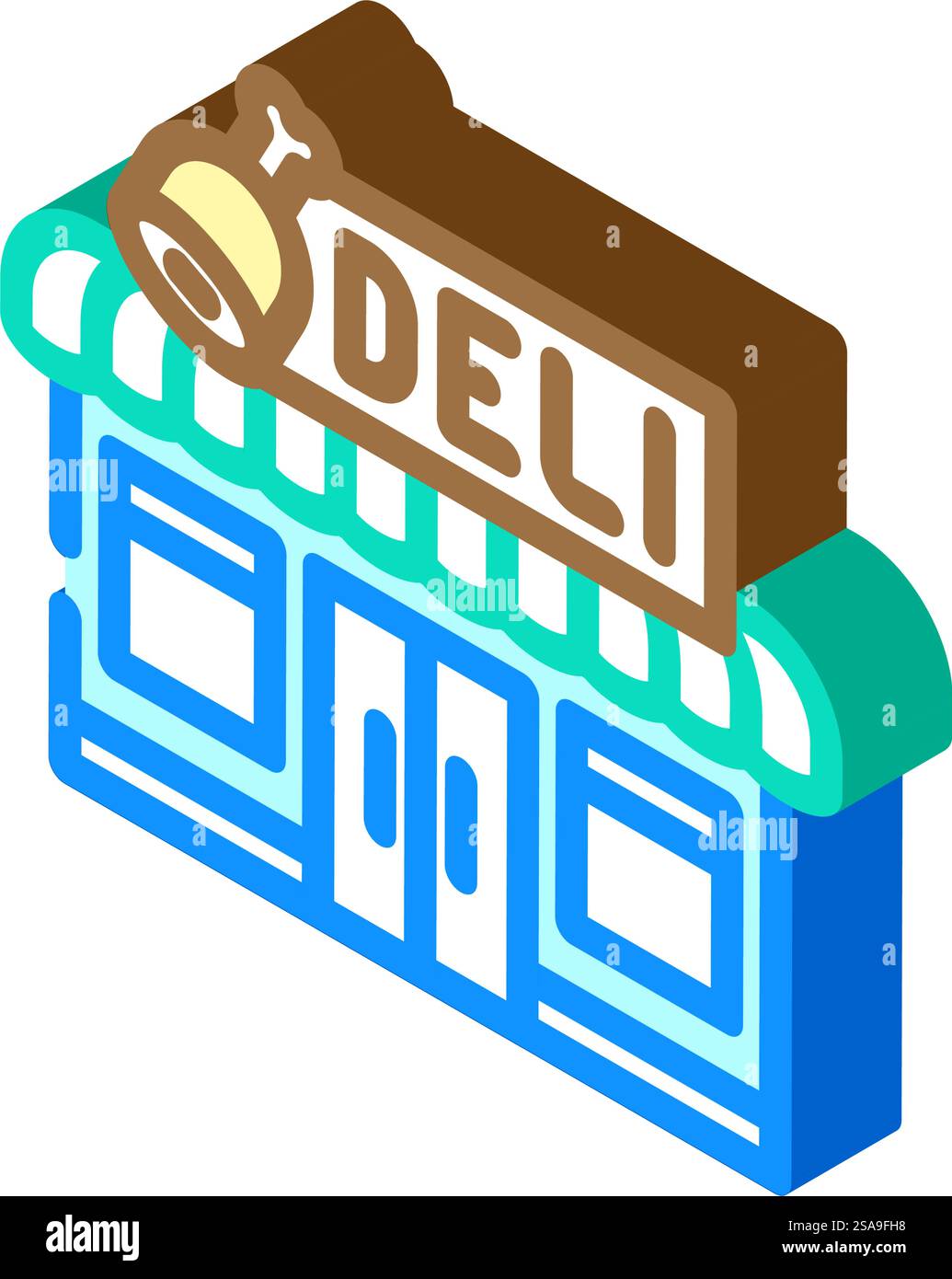 deli street cafe isometric icon vector. deli street cafe sign. isolated ...