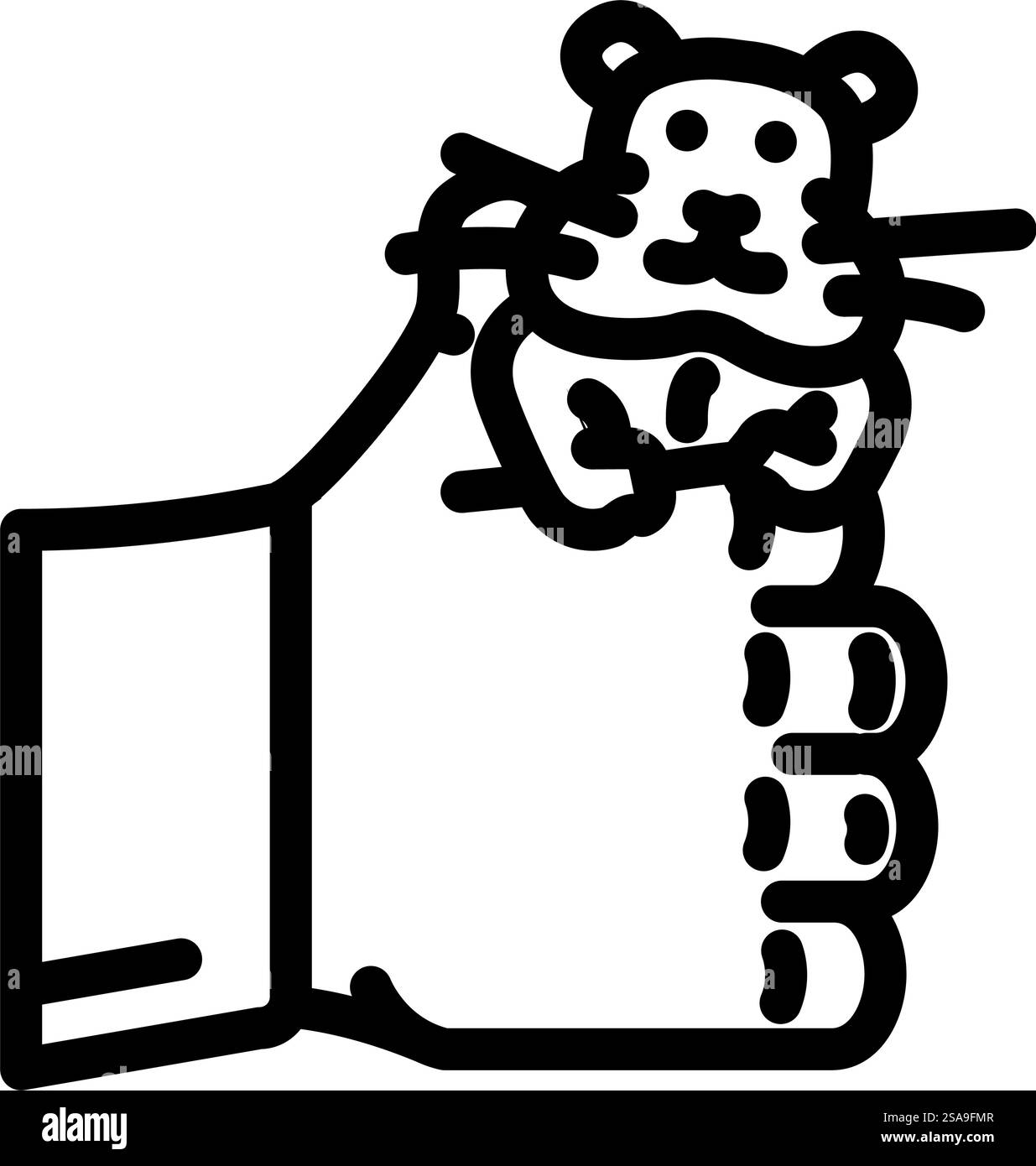 hamster hand pet line icon vector. hamster hand pet sign. isolated ...