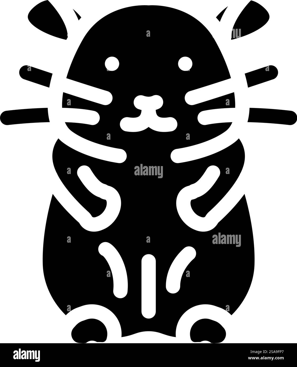 cute hamster sitting pet glyph icon vector. cute hamster sitting pet ...