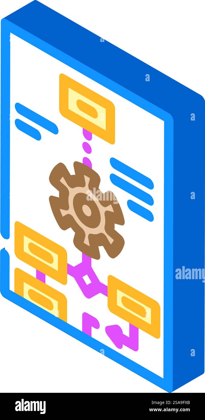 process modeling analyst isometric icon vector. process modeling ...