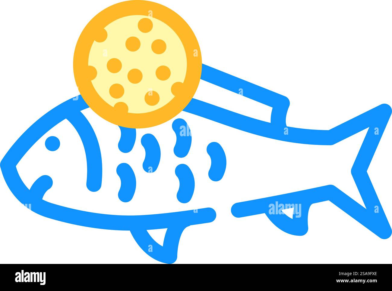 fish allergen free product food color icon vector. fish allergen free ...