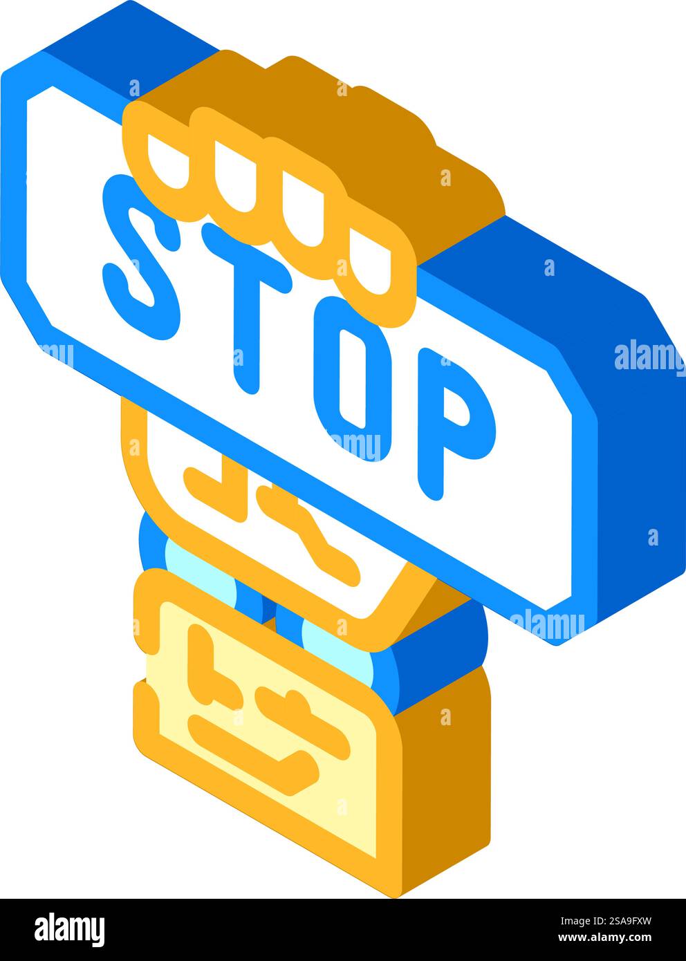 stop robot hand gesture isometric icon vector. stop robot hand gesture ...