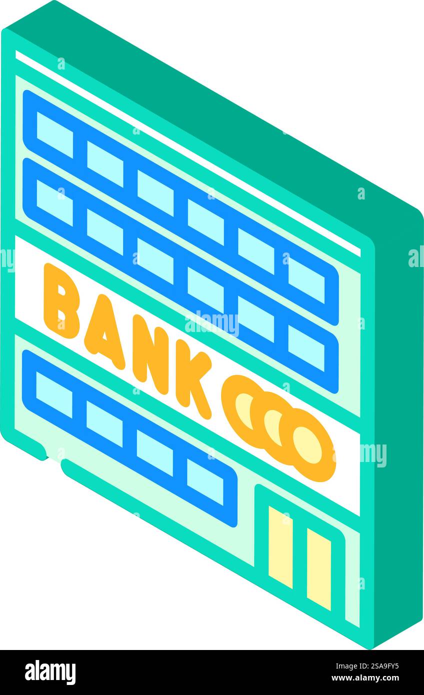 investment bank building isometric icon vector. investment bank ...