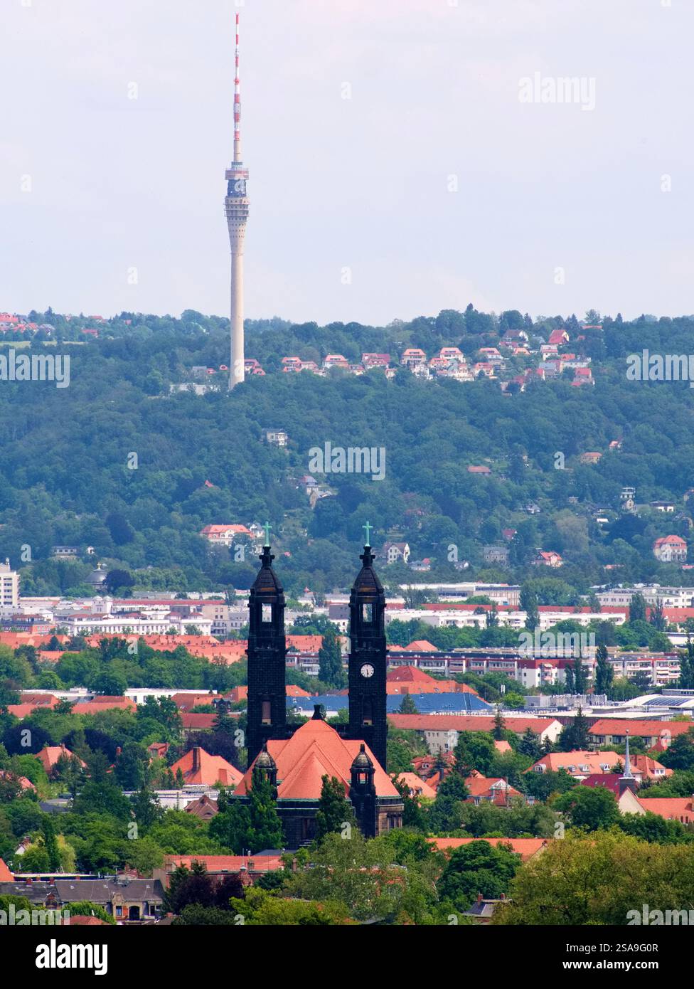Cityscape of Dresden with the impressive Christ Church and the large ...