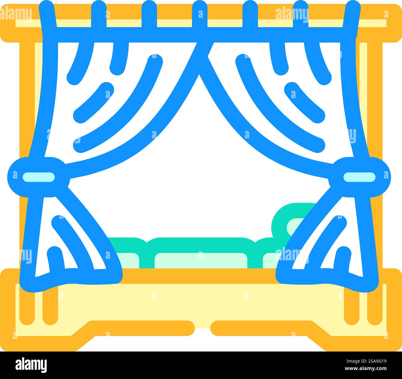 canopy bed outdoor furniture color icon vector. canopy bed outdoor ...