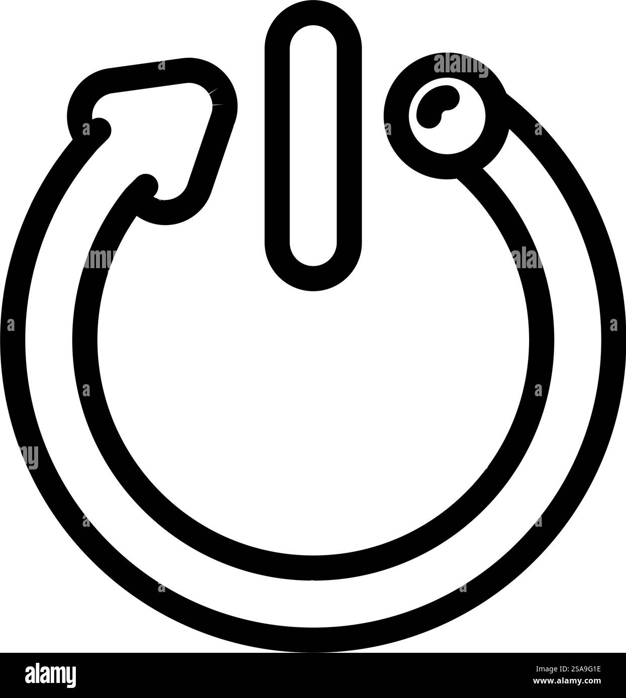 automatic shut down product label caution line icon vector. automatic ...