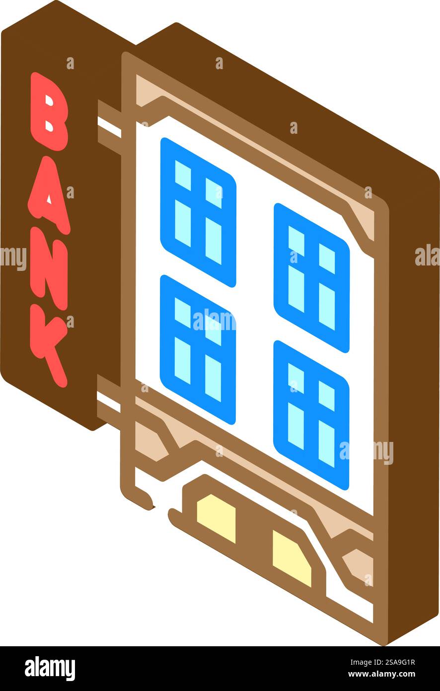 financial bank building isometric icon vector. financial bank building ...
