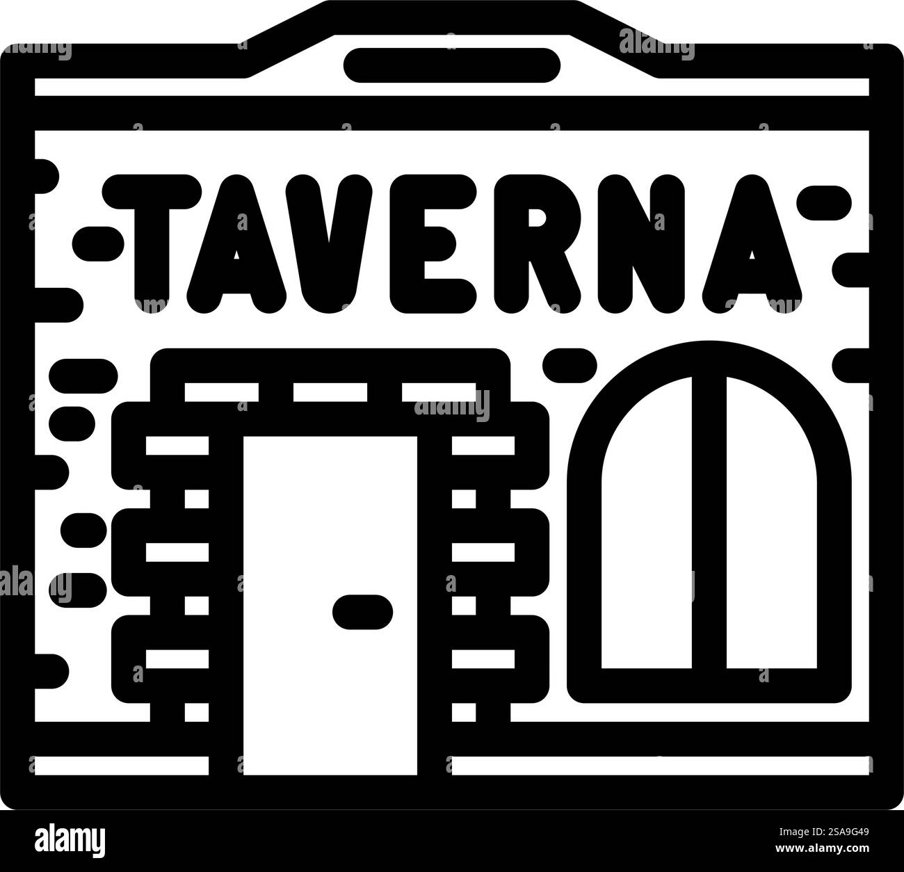 taverna street cafe line icon vector. taverna street cafe sign ...