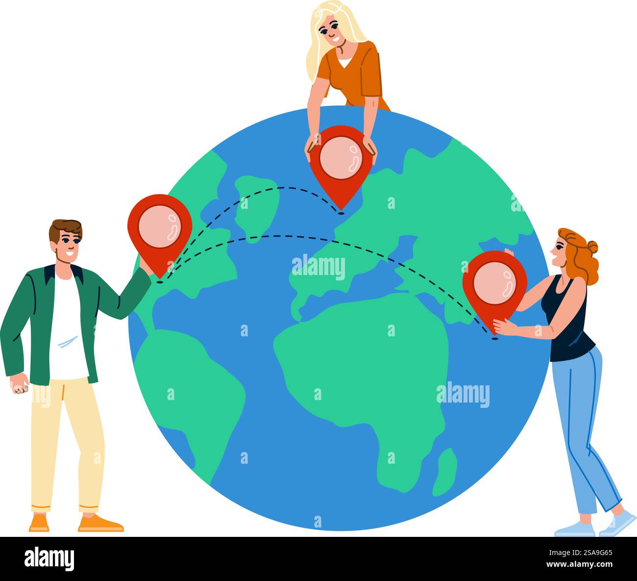 international market expansion vector. map development, world arrow ...