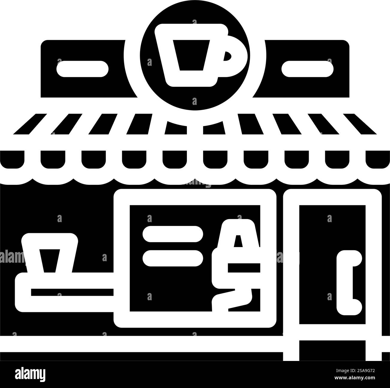 espresso bar street cafe glyph icon vector. espresso bar street cafe ...
