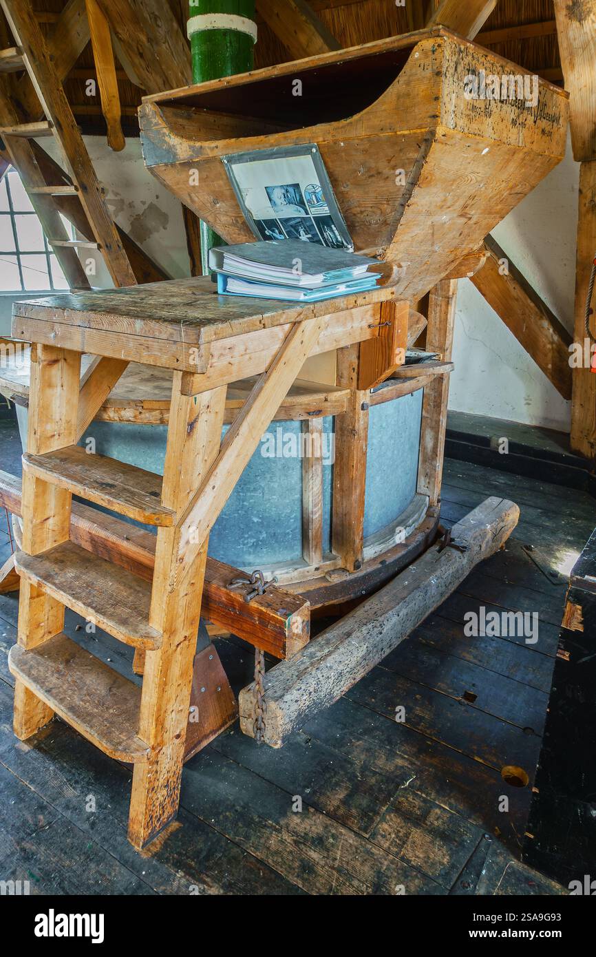 March 12, 2022 - Emmercompascuum, Netherlands: A historic wind powered ...