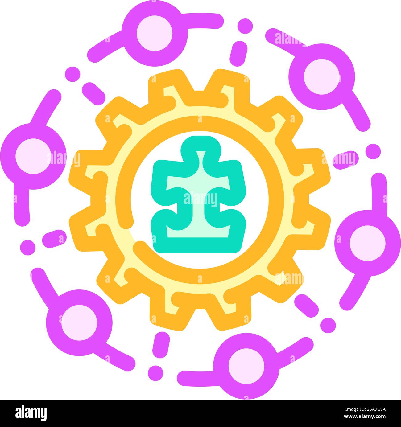 system integration business process color icon vector. system integration business process sign ...