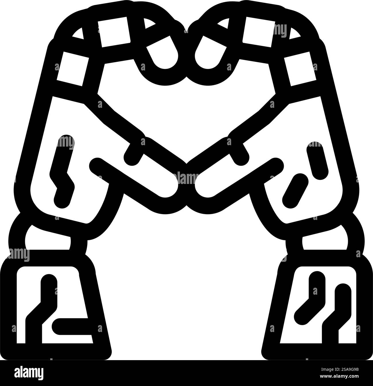 love robot hand gesture line icon vector. love robot hand gesture sign. isolated contour symbol ...
