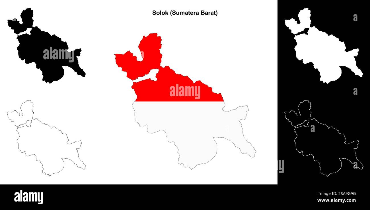 Solok vector outline map hi-res stock photography and images - Alamy