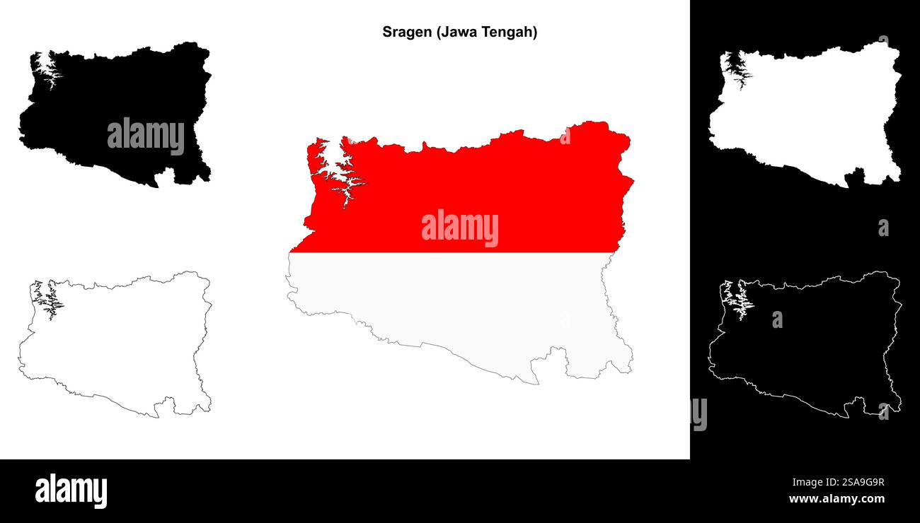 Sragen blank outline map set Stock Vector Image & Art - Alamy