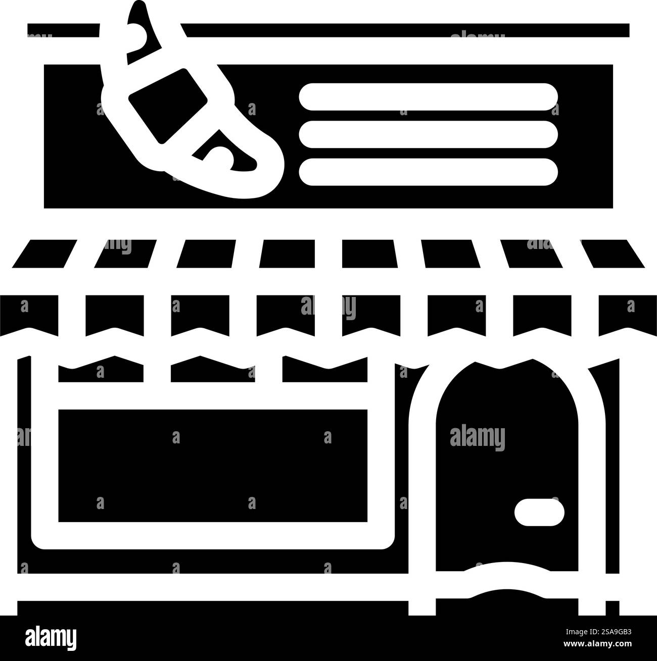 bakery cafe street glyph icon vector. bakery cafe street sign. isolated ...