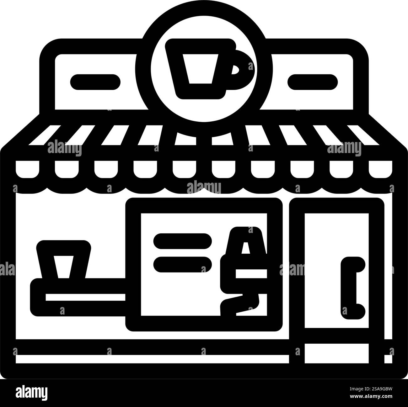espresso bar street cafe line icon vector. espresso bar street cafe ...