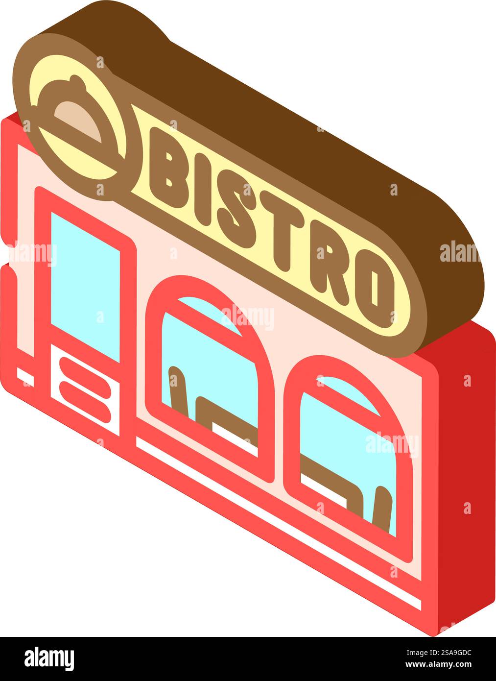 bistro street cafe isometric icon vector. bistro street cafe sign ...