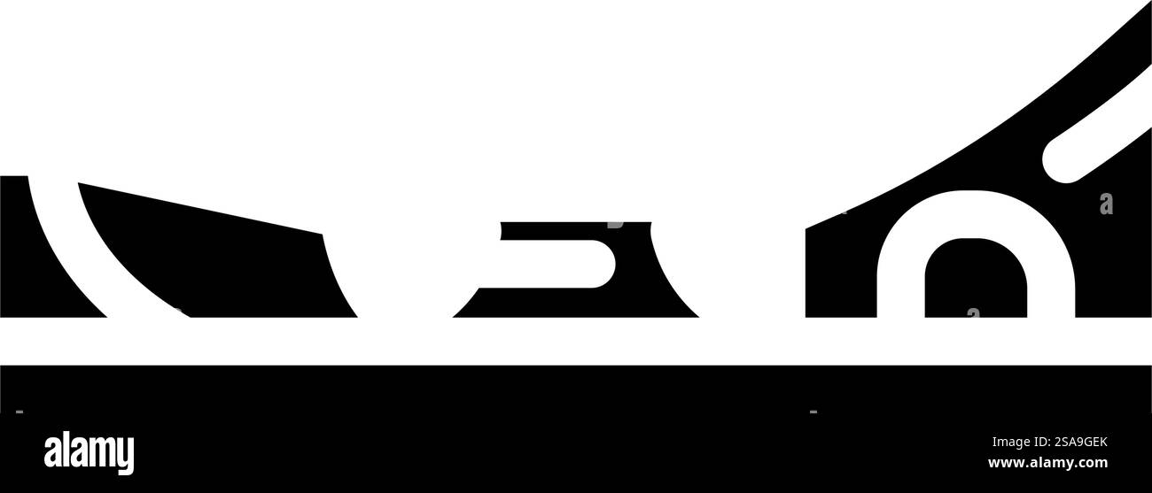 skate spot sport glyph icon vector. skate spot sport sign. isolated ...