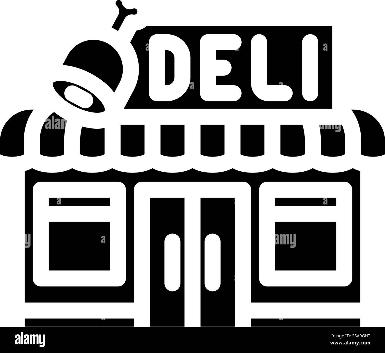 deli street cafe glyph icon vector. deli street cafe sign. isolated ...