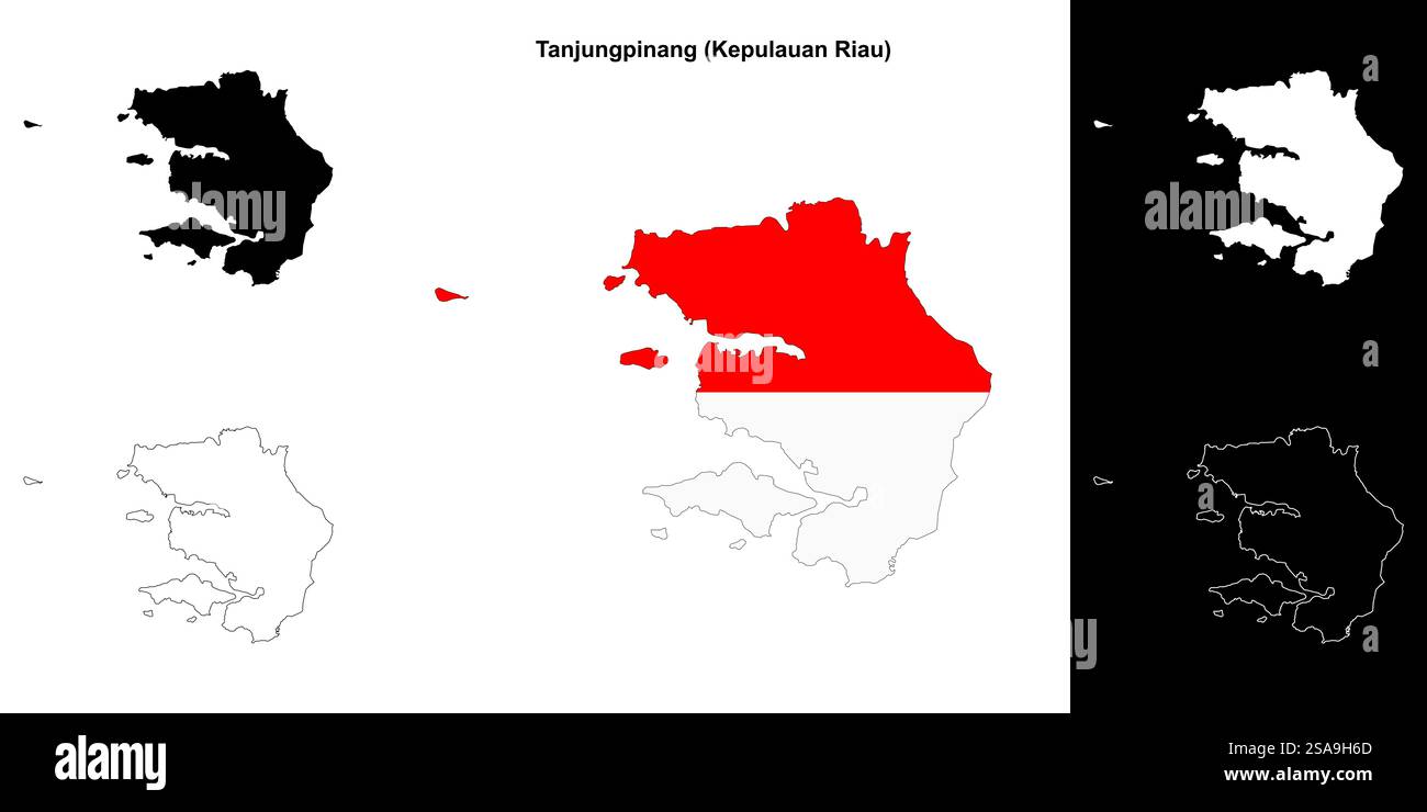 Kepulauan riau vector outline map hi-res stock photography and images ...