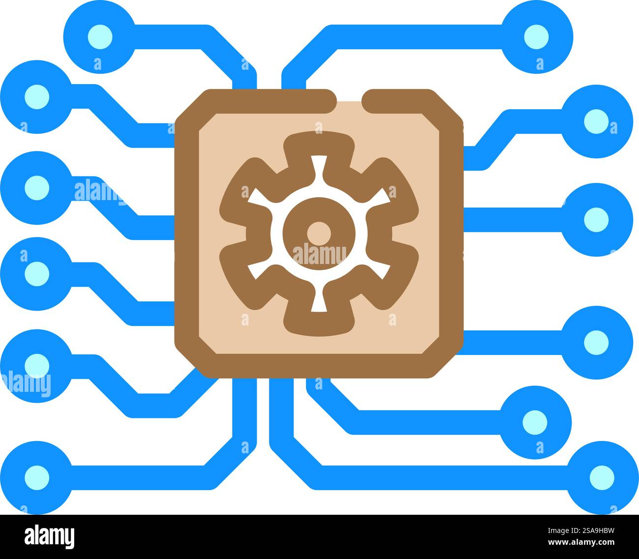 System Integration Analyst Color Icon Vector System Integration Analyst Sign Isolated Symbol