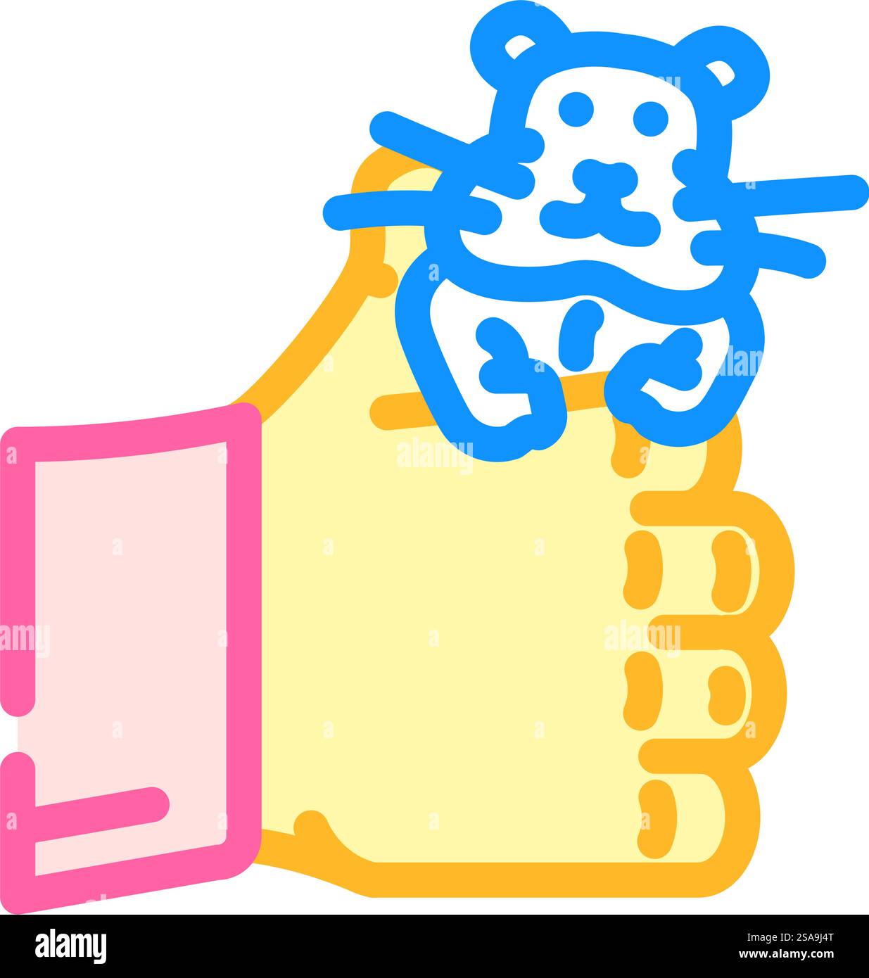hamster hand pet color icon vector. hamster hand pet sign. isolated ...