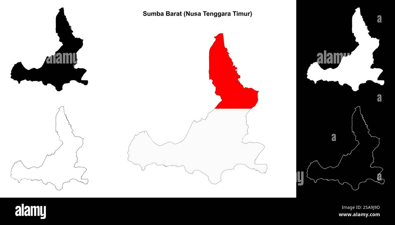 Nusa tenggara barat silhouette map Stock Vector Images - Alamy