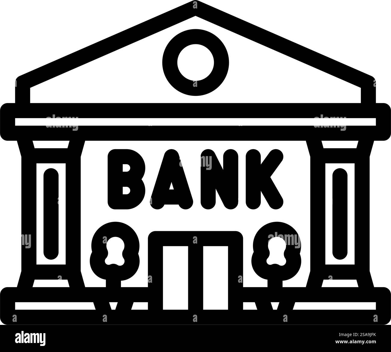 cityscape bank building line icon vector. cityscape bank building sign ...