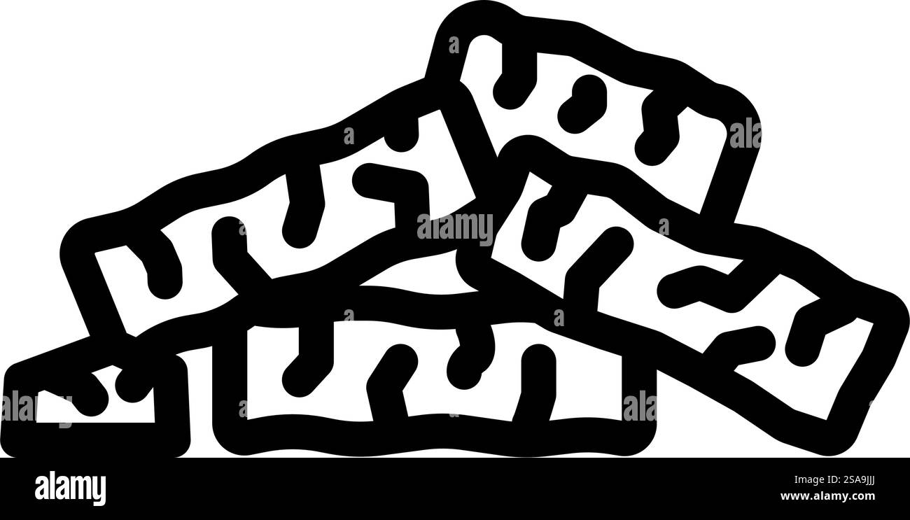 fuel wood pellets line icon vector. fuel wood pellets sign. isolated ...