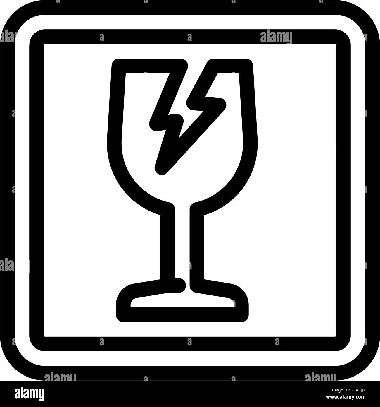 fragile product label warning line icon vector. fragile product label ...