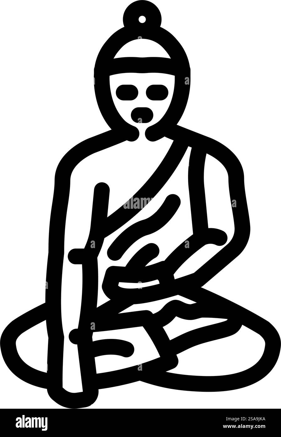 buddha siddhartha gautama line icon vector. buddha siddhartha gautama sign. isolated contour ...