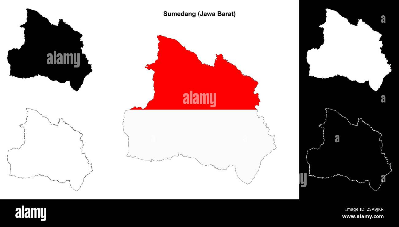 Sumedang blank outline map set Stock Vector Image & Art - Alamy