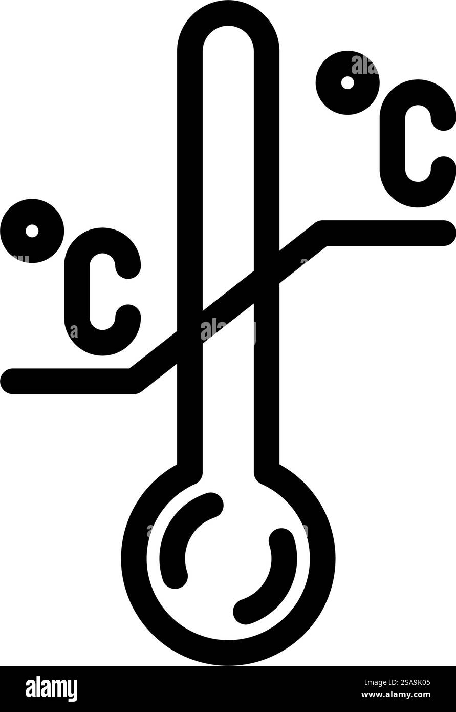 temperature sensitive product label warning line icon vector ...
