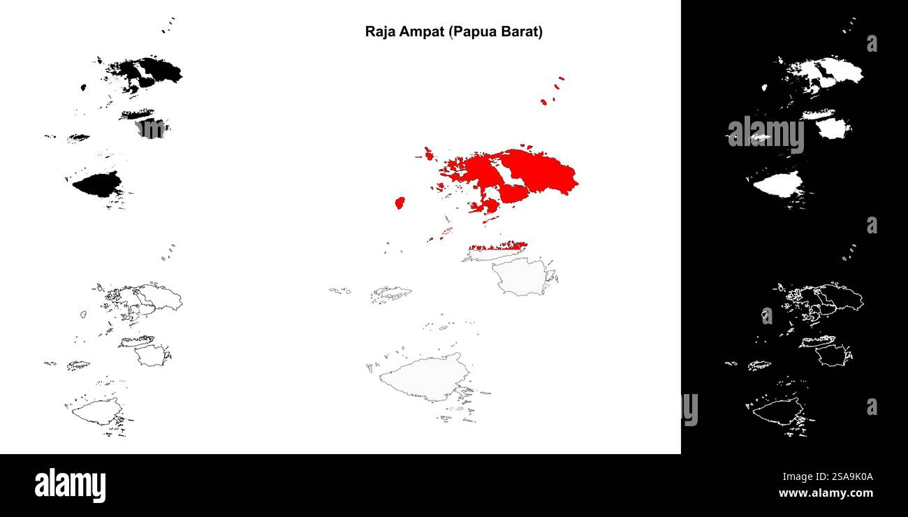 Raja Ampat blank outline map set Stock Vector Image & Art - Alamy