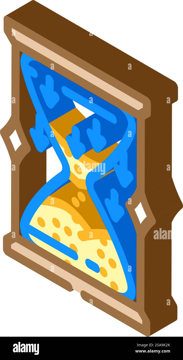 hourglass progress isometric icon vector. hourglass progress sign ...