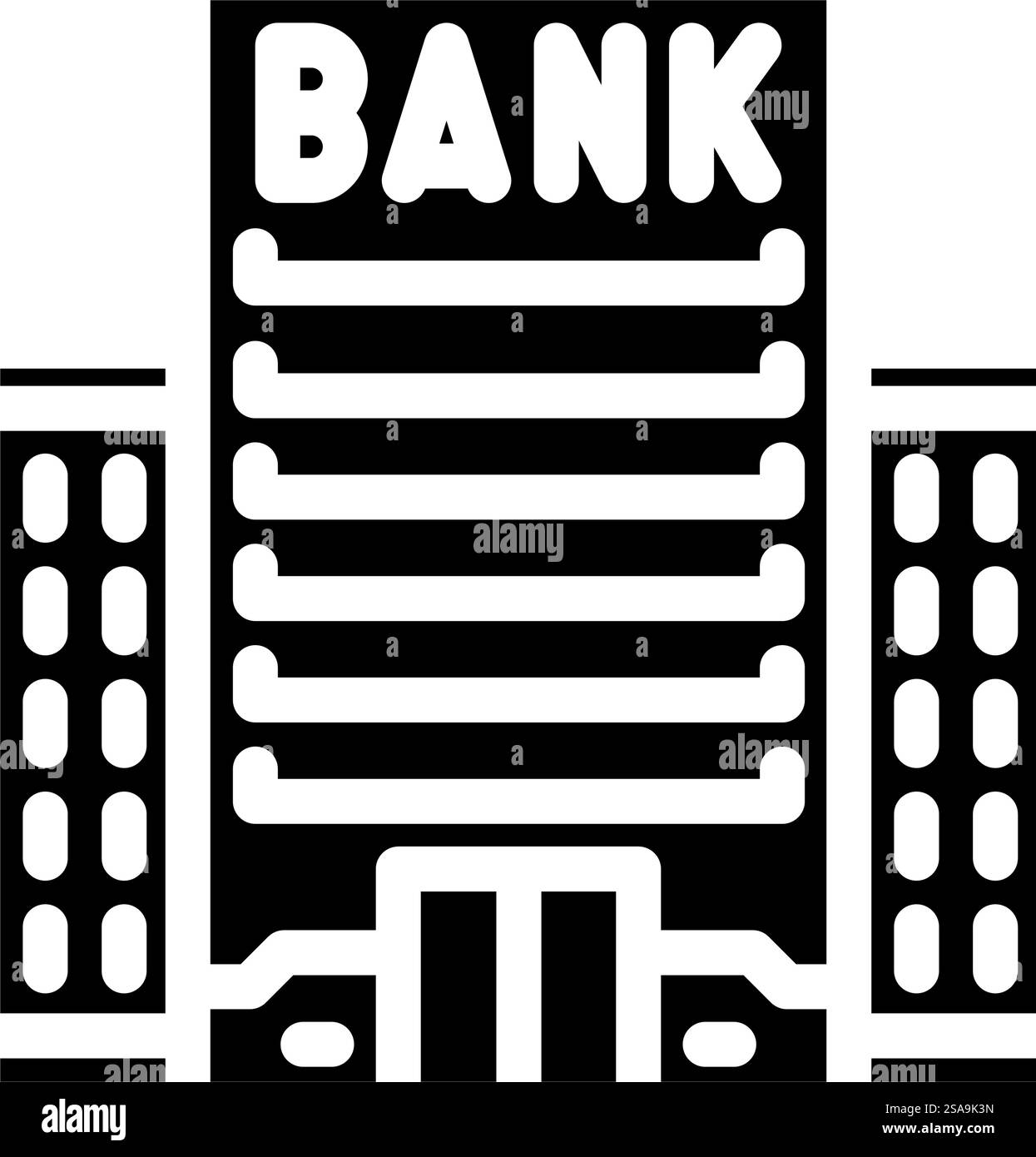 urban bank building glyph icon vector. urban bank building sign ...
