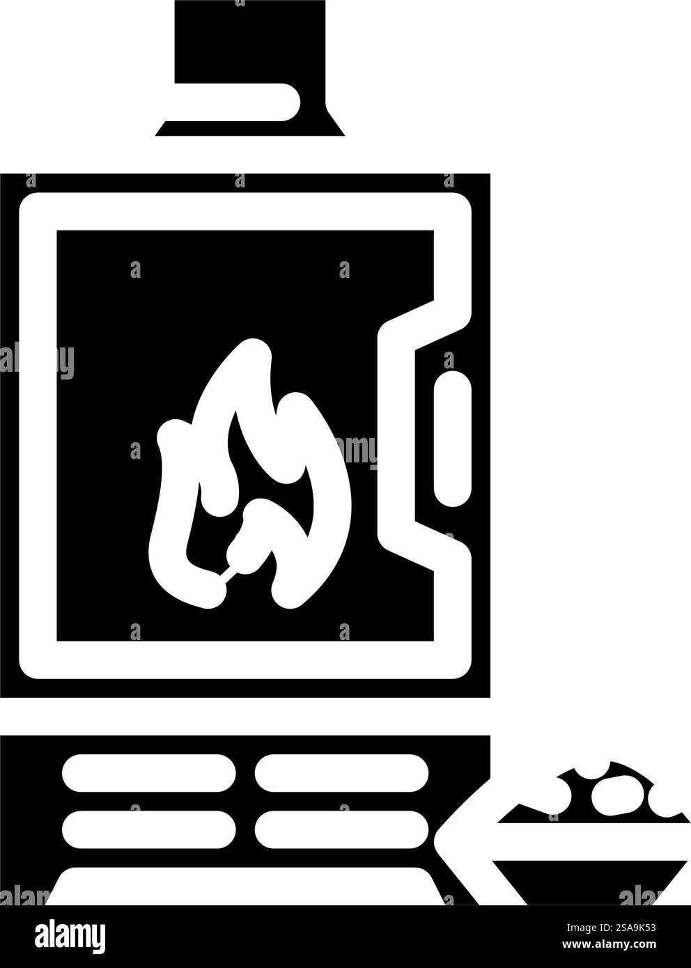 stove wood pellets glyph icon vector. stove wood pellets sign. isolated ...