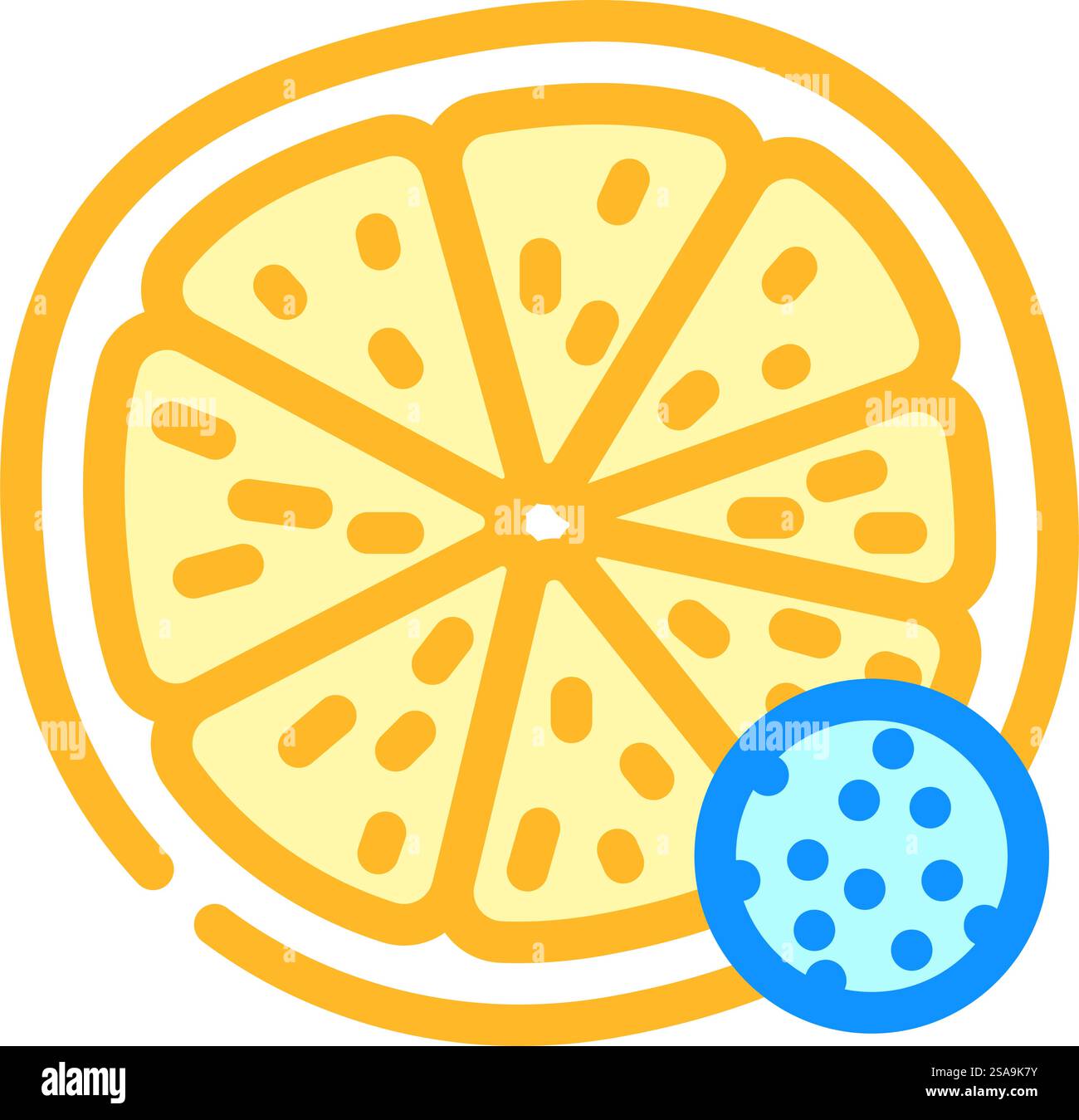 citrus fruits allergen free product food color icon vector. citrus ...