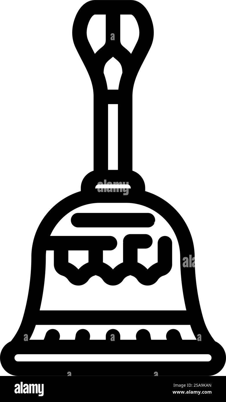 buddhist bell ghanta line icon vector. buddhist bell ghanta sign ...
