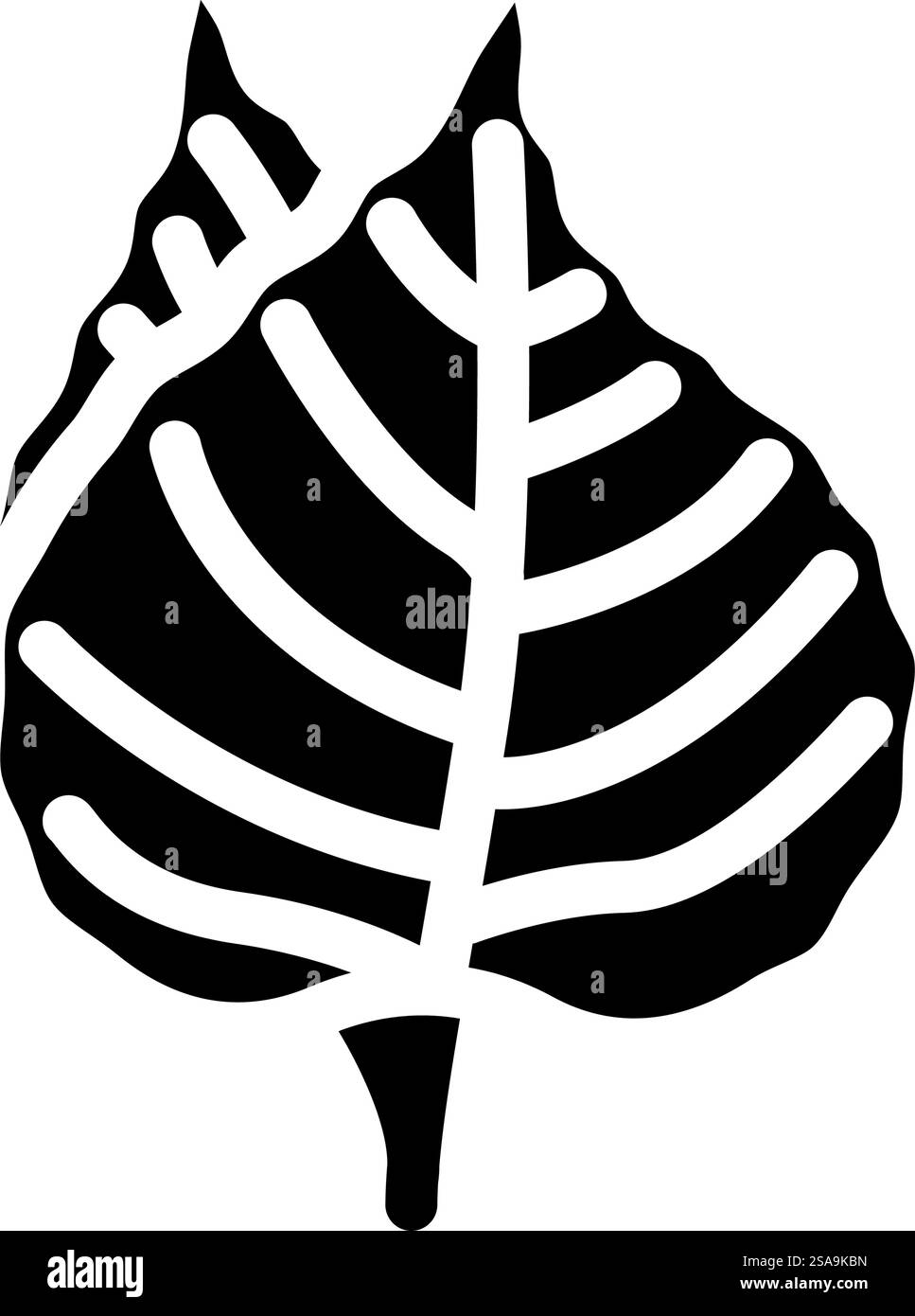 bodhi leaf buddhism glyph icon vector. bodhi leaf buddhism sign ...