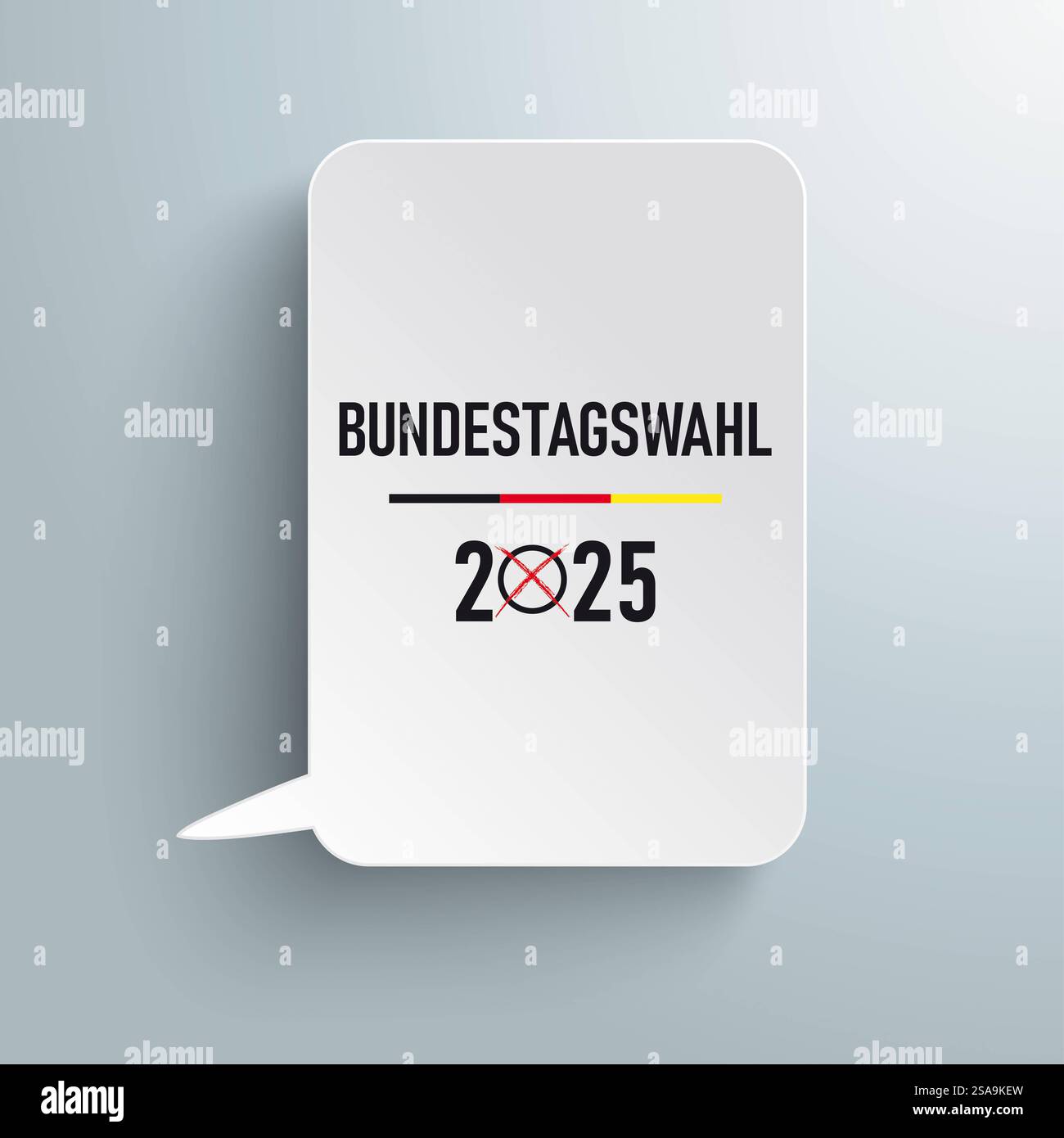 Paper Rectangle Speech Bubble Bundestagswahl 2025 German Text ...