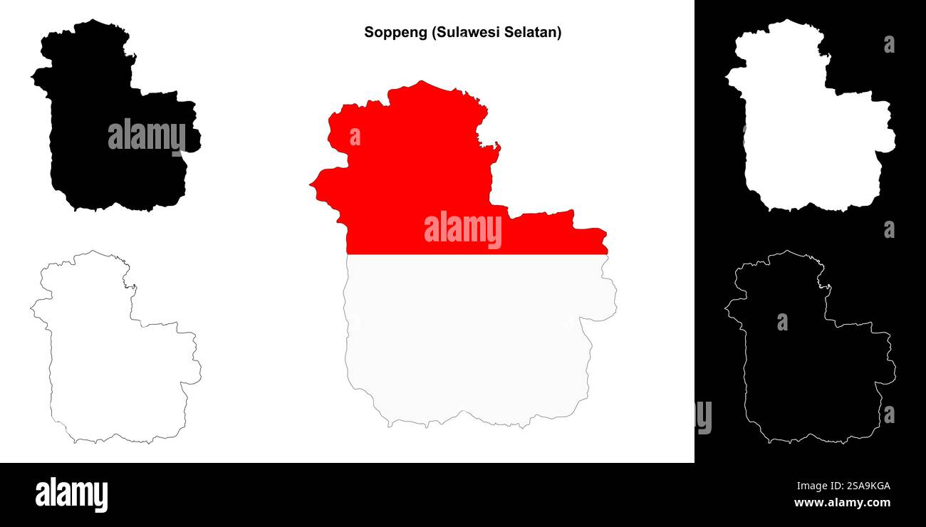 Soppeng vector outline map hi-res stock photography and images - Alamy