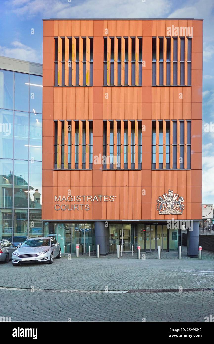 Magistrates Courts building & Coat of Arms in Colchester town modern ...