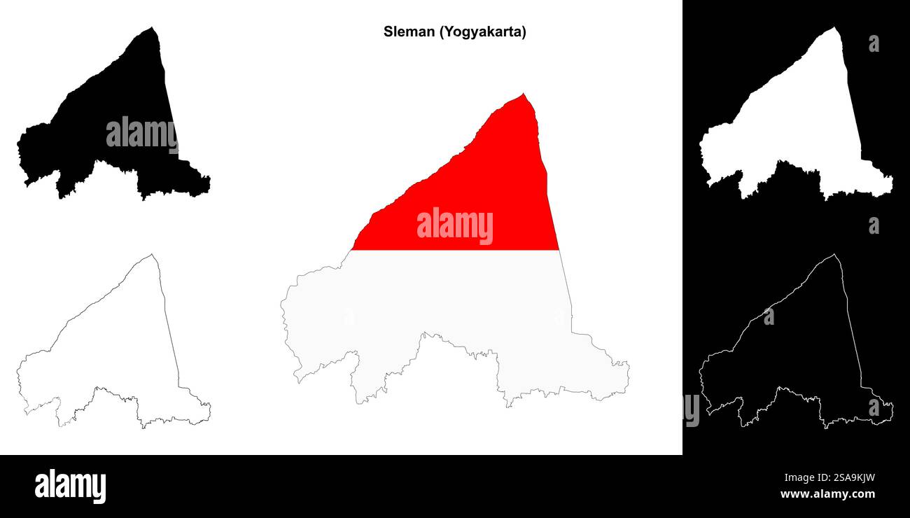 Sleman vector outline map hi-res stock photography and images - Alamy